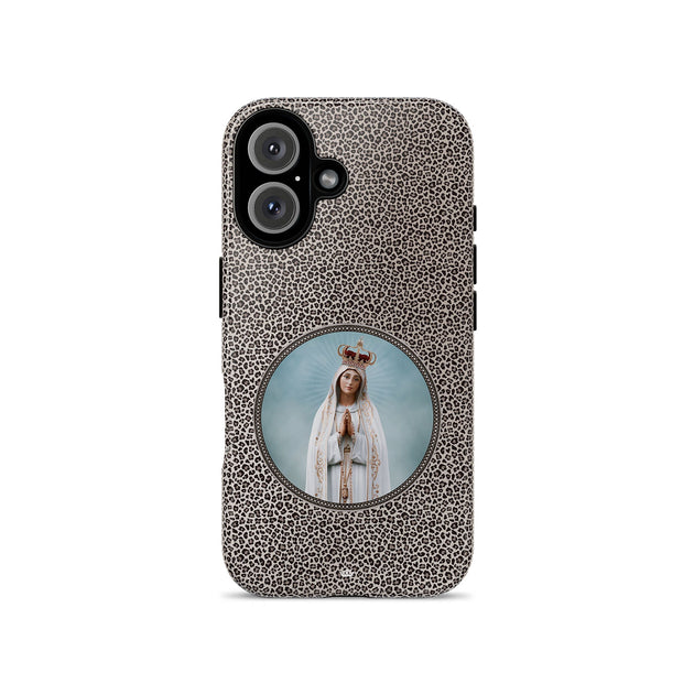 Our Lady of Fatima Hard Phone Case (Leopard)