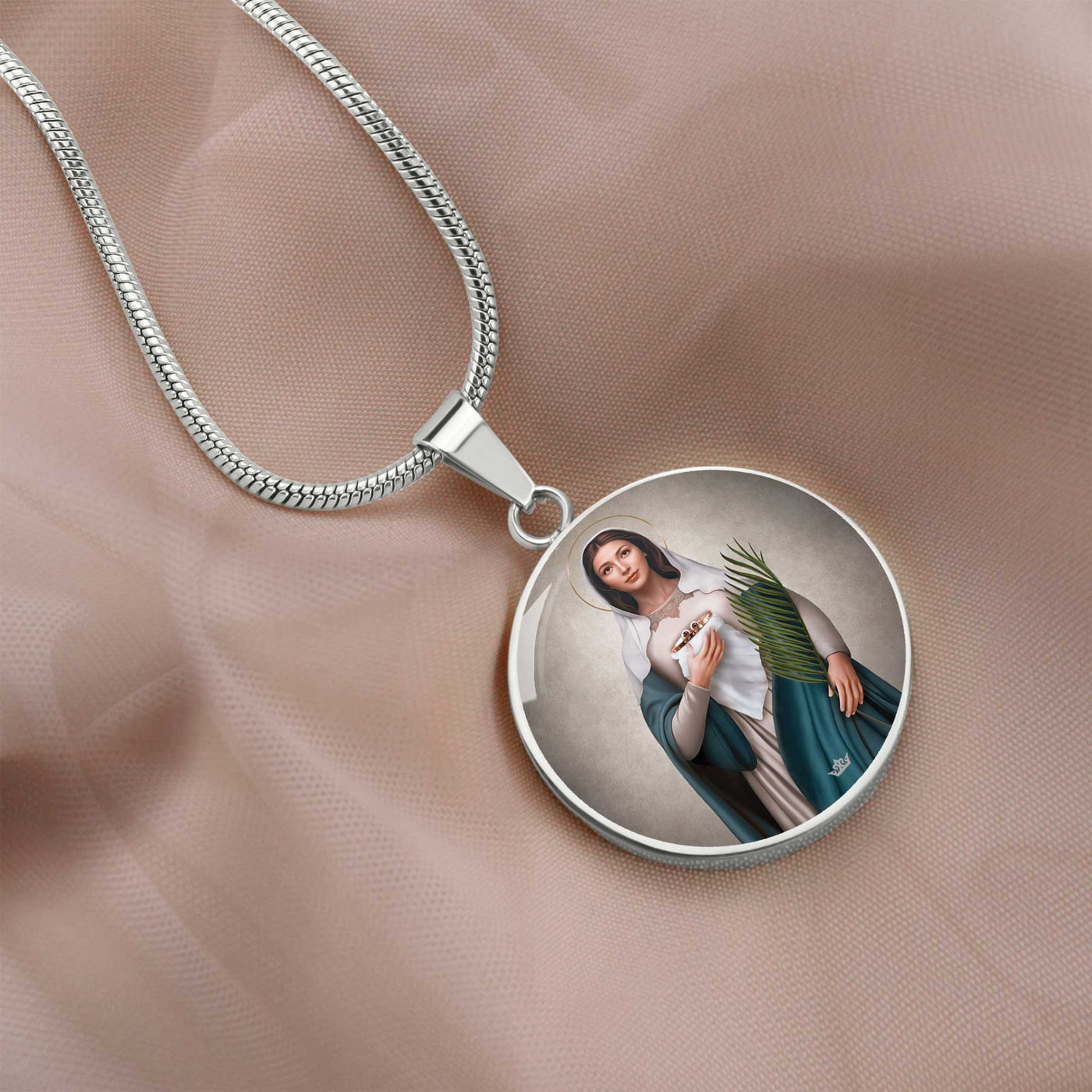 St. Lucy Pendant Necklace - Patron saint gifts for women