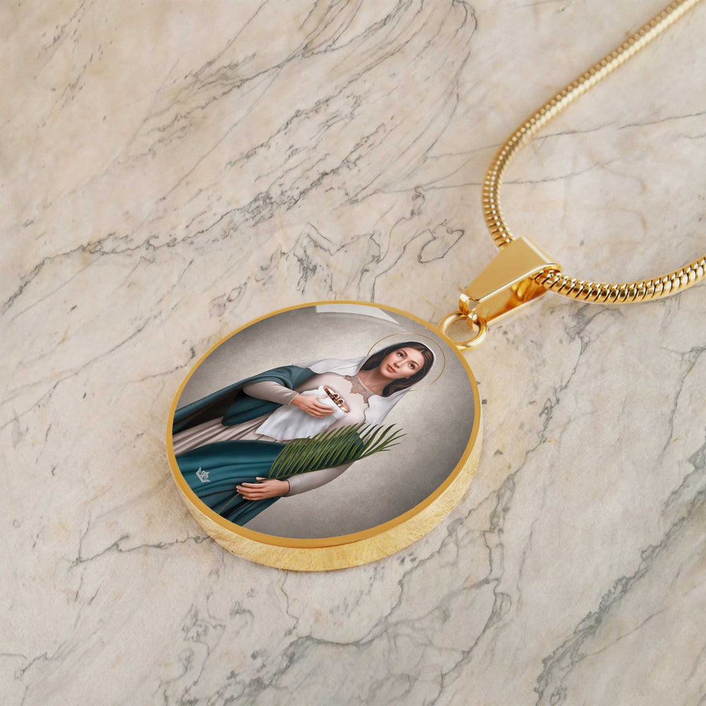 St. Lucy Pendant Necklace - Patron saint gifts for women