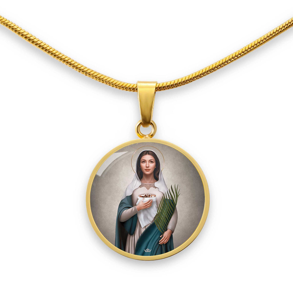St. Lucy Pendant Necklace - Patron saint gifts for women