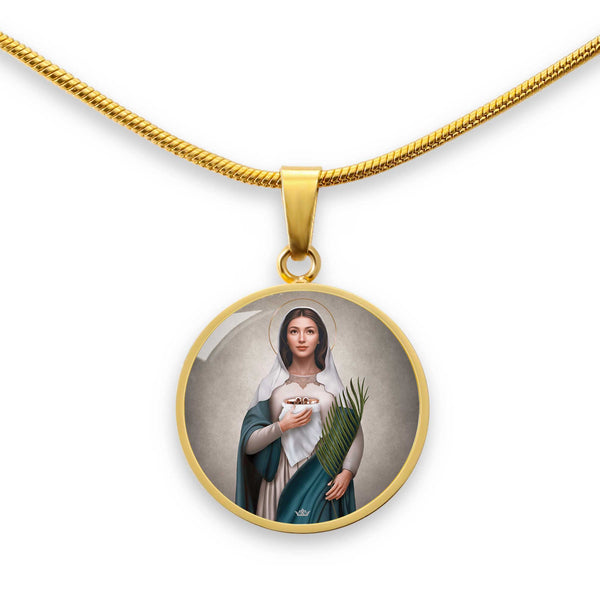 St. Lucy Pendant Necklace - Patron saint gifts for women