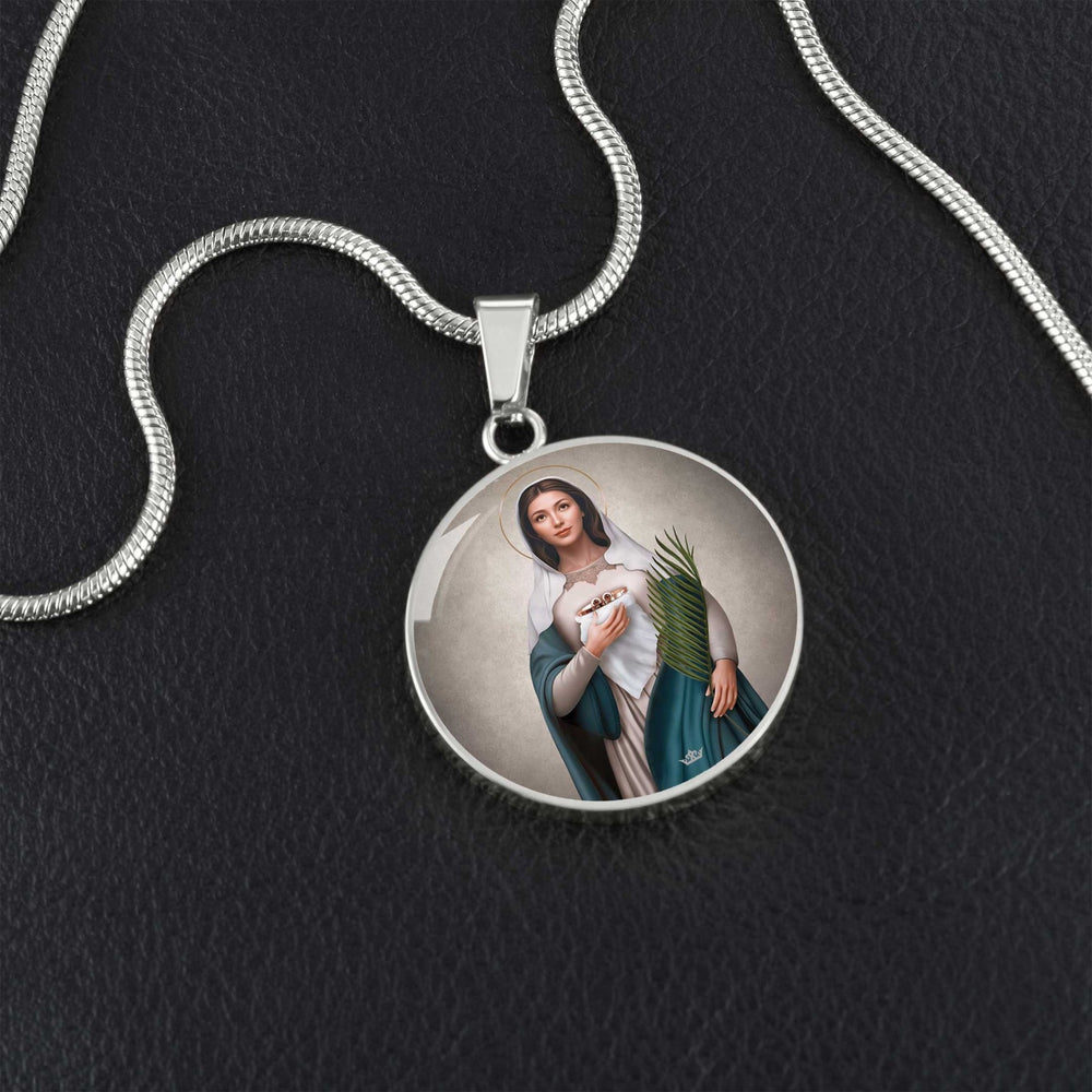 St. Lucy Pendant Necklace - Patron saint gifts for women