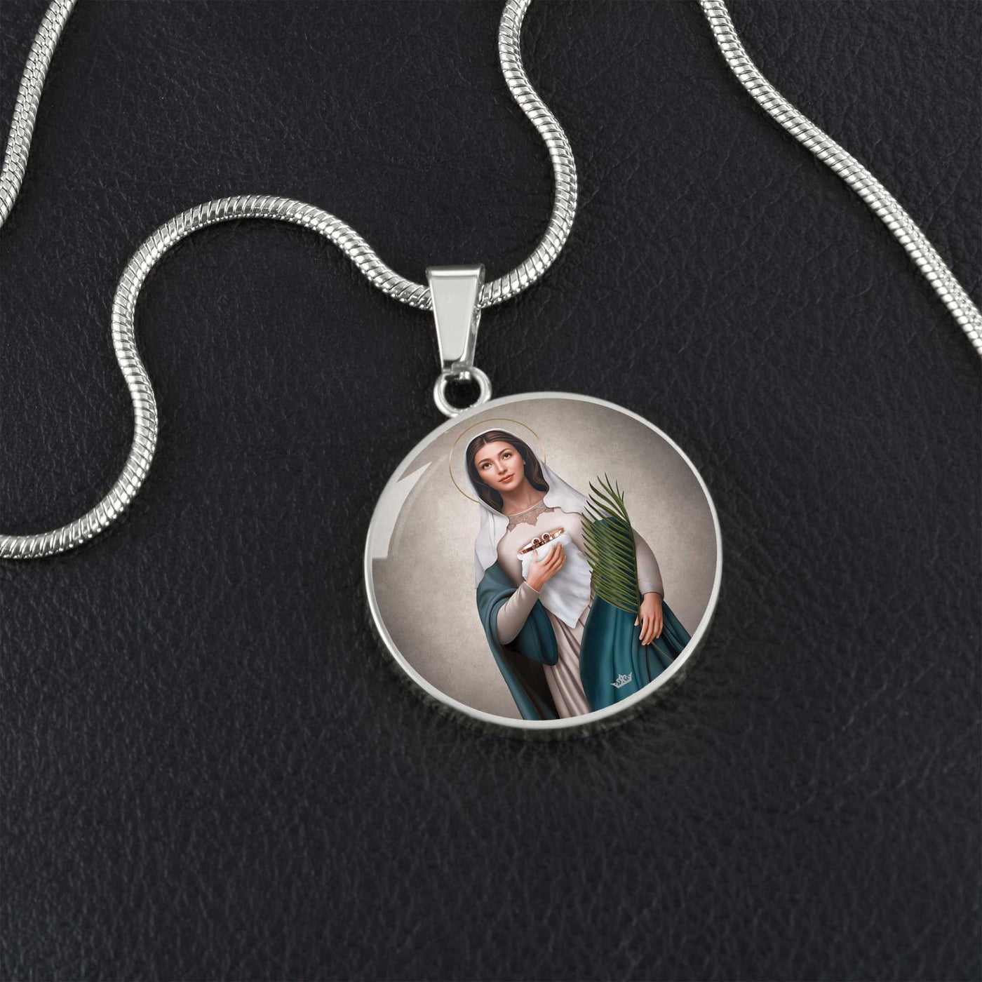 St. Lucy Pendant Necklace - Patron saint gifts for women